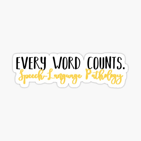 "Every Word Counts." Sticker for Sale by bathwater | Redbubble