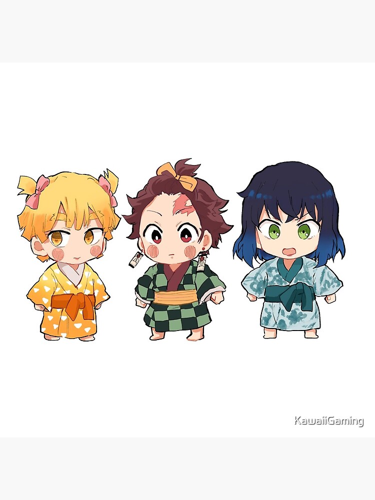 "Demon Slayer: Kimetsu no Yaiba Chibi version Zenitsu Agatsuma, Inosuke ...