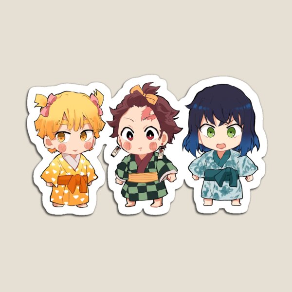 "Demon Slayer: Kimetsu no Yaiba Chibi version Zenitsu Agatsuma, Inosuke ...