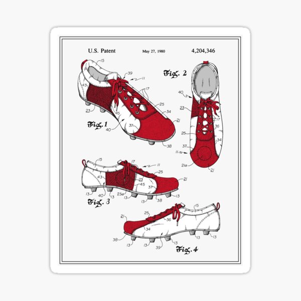 "Football (Soccer) Cleats Patent" Sticker by FinlayMcNevin | Redbubble