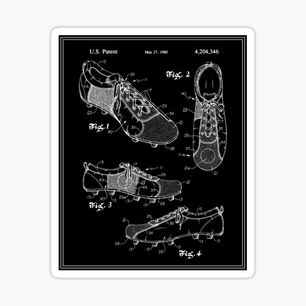 "Football (Soccer) Cleats Patent - Black" Sticker for Sale by ...