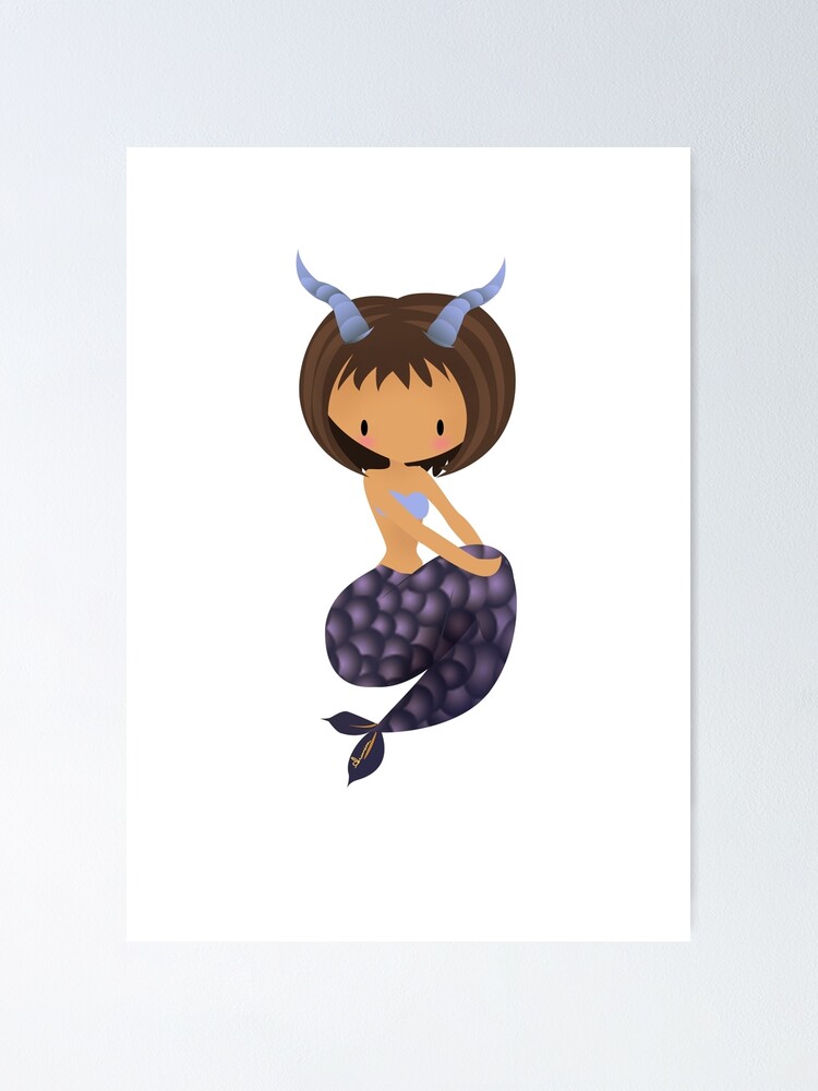 "Capricorn Zodiac Mermaid" Poster by ikigaicreations | Redbubble