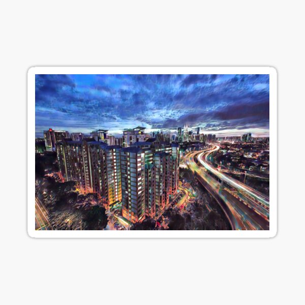 "Downtown" Sticker by philosophizer | Redbubble