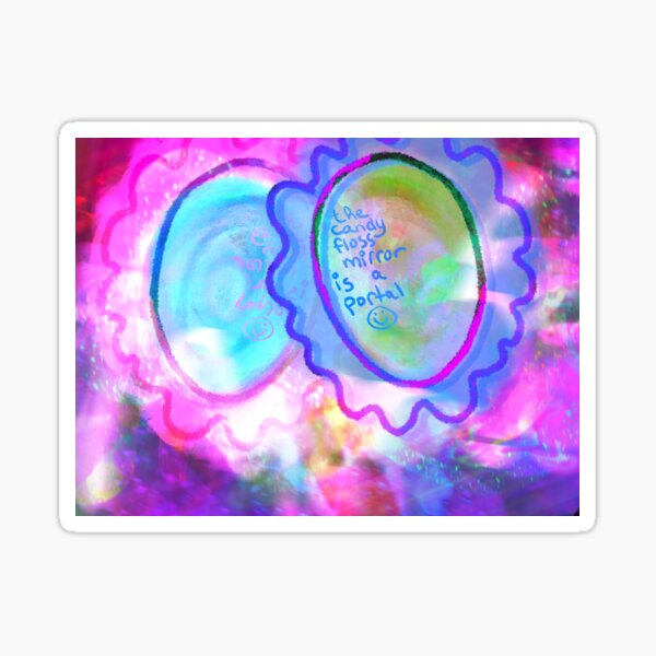 "candy floss mirror" Sticker by gummiskeleton | Redbubble