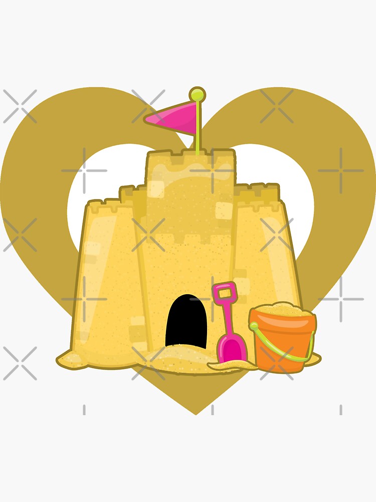 "Cute Sandcastle Heart" Sticker by eternallygifted | Redbubble