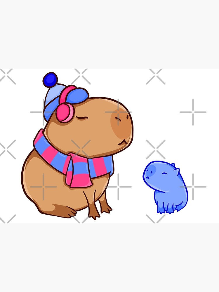 "Capybara and a snow capybara" Poster for Sale by manydoodles | Redbubble