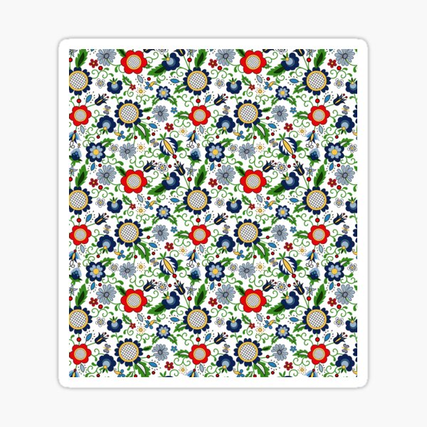 "Kashubian Folklor - beautiful pattern" Sticker by FK-UK | Redbubble