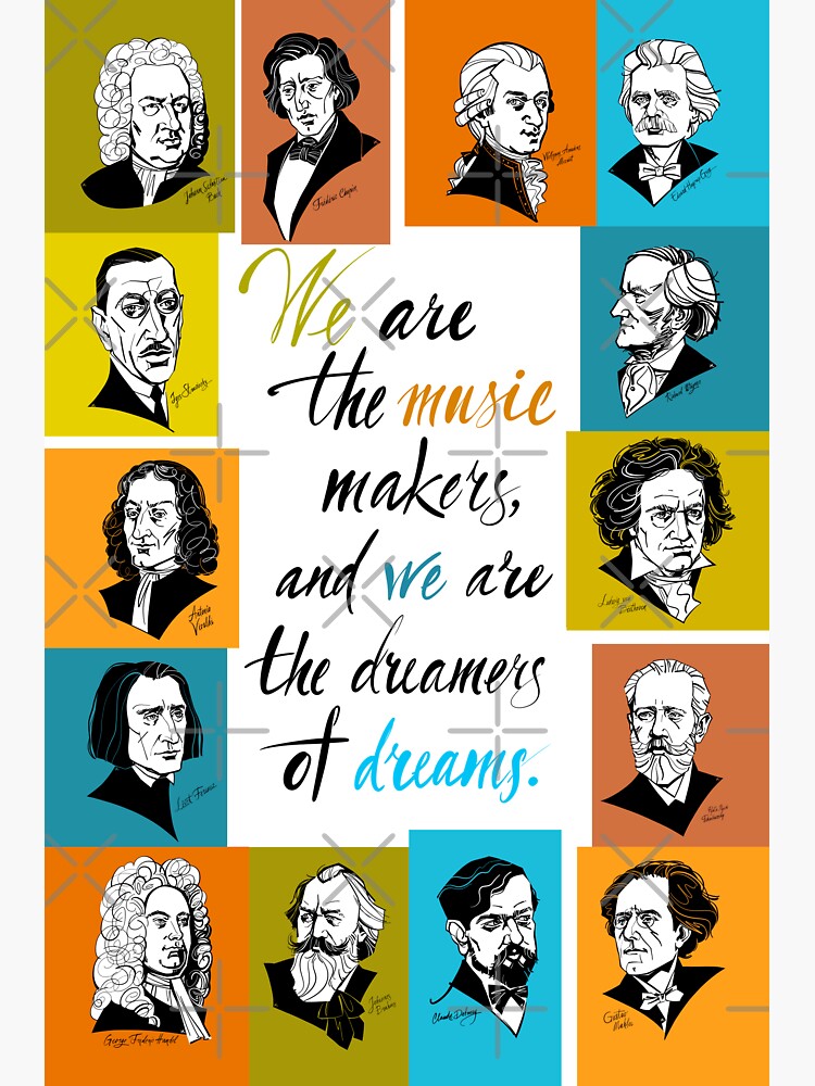 "Great composers portraits" Sticker for Sale by Irina Ivanova | Redbubble