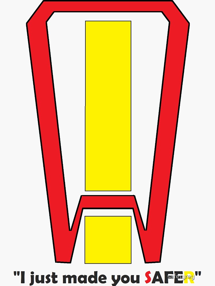 "Caped Exclamation Mark Logo" Sticker for Sale by safetyrey | Redbubble