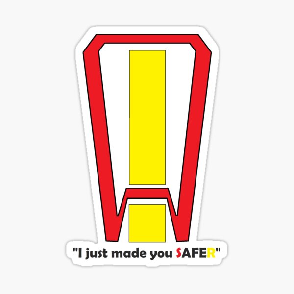 "Caped Exclamation Mark Logo" Sticker for Sale by safetyrey | Redbubble