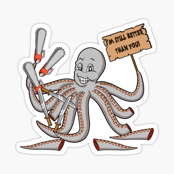 "OCTOPUS JUGGLER" Sticker for Sale by Dwarf-Monkey | Redbubble