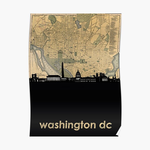 "washington dc skyline" Poster for Sale by BekimART | Redbubble