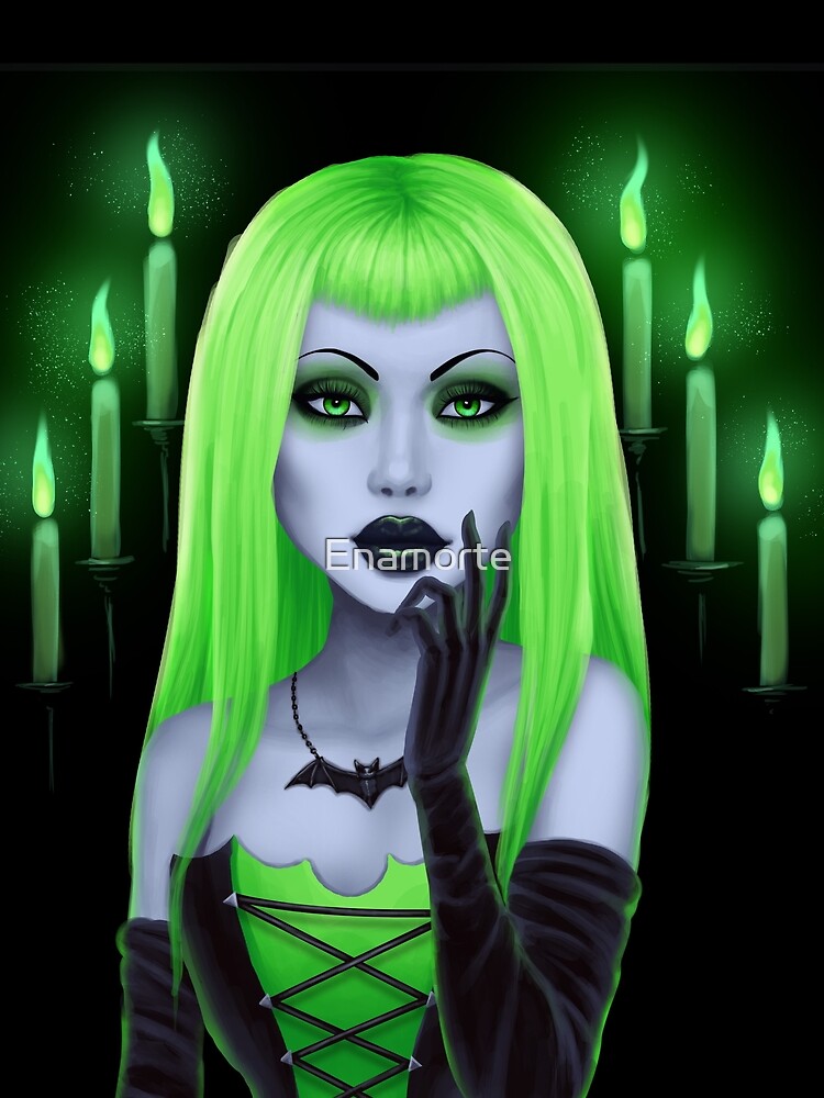 "Goth Beauty - Green" T-shirt for Sale by Enamorte | Redbubble | green ...