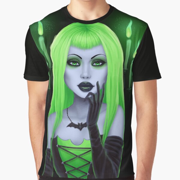 "Goth Beauty - Green" T-shirt for Sale by Enamorte | Redbubble | green ...