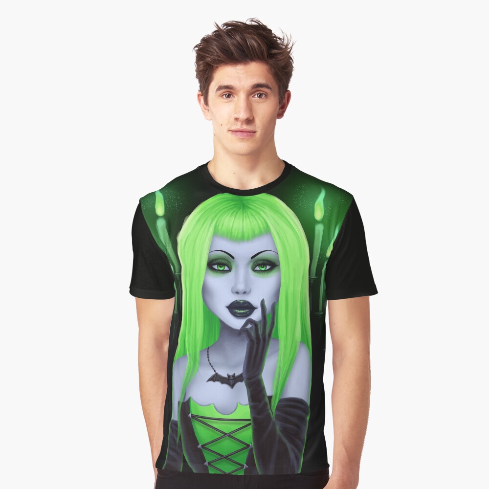 "Goth Beauty - Green" T-shirt for Sale by Enamorte | Redbubble | green ...