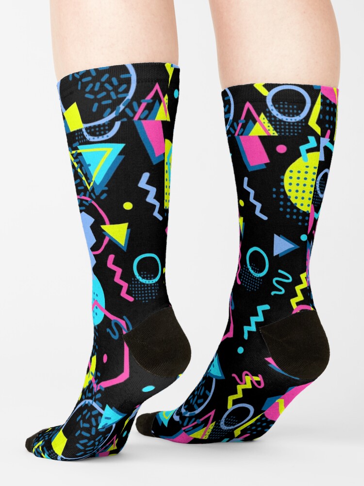 "Retro Style 70s 80s 90s Memphis Style Abstract" Socks for Sale by ...