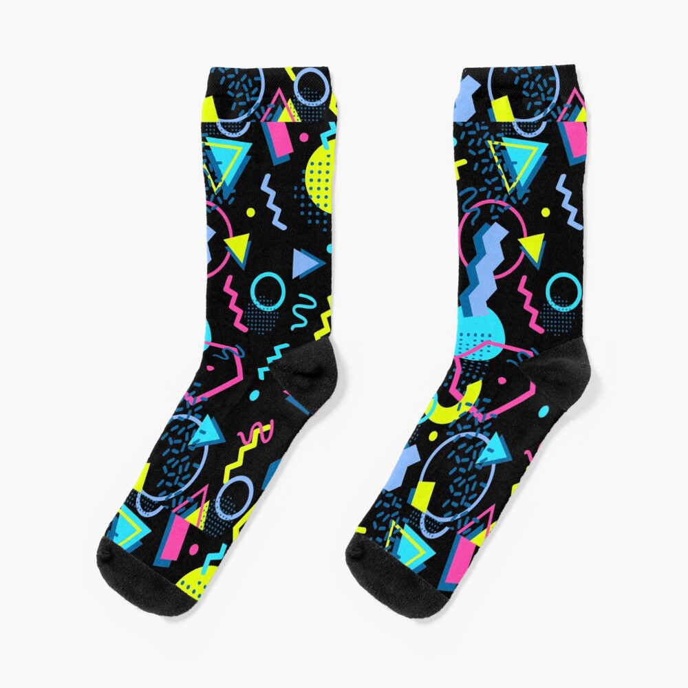 "Retro Style 70s 80s 90s Memphis Style Abstract" Socks for Sale by ...