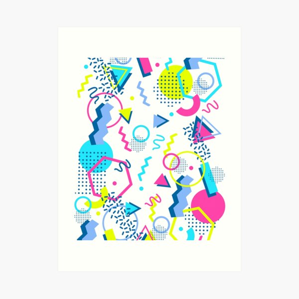 "Geometric Pattern 80s 90s Memphis Style" Art Print for Sale by ...