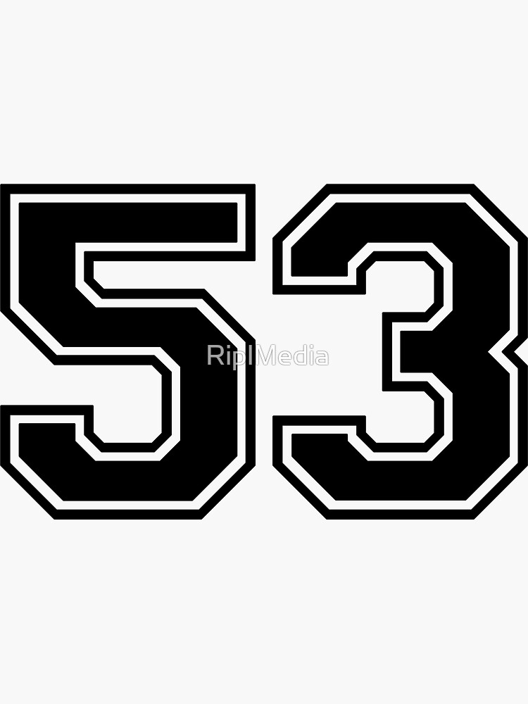 "Varsity Team Sports Uniform Number #53 - Black" Sticker for Sale by ...