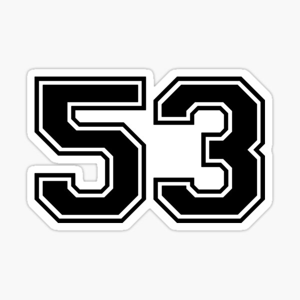 "Varsity Team Sports Uniform Number #53 - Black" Sticker for Sale by ...