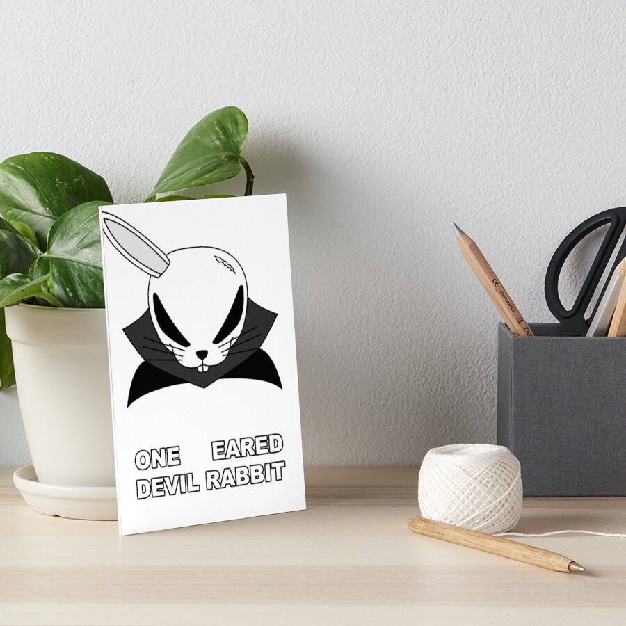 "One Eared Devil Rabbit" Art Board Print by TENSEy | Redbubble