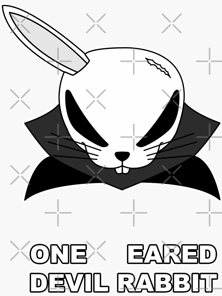 "One Eared Devil Rabbit" Sticker for Sale by TENSEy | Redbubble