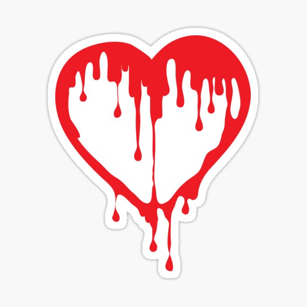 "Dripping Heart RED" Sticker for Sale by Zethinova | Redbubble