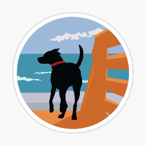 "Dog at the Beach" Sticker for Sale by joshsullivaan | Redbubble