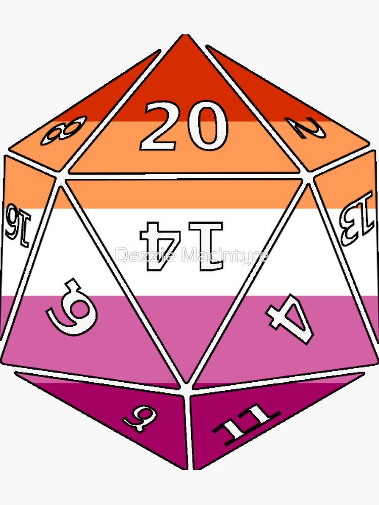 "Pride Dice - Lesbian" Sticker by demifaun | Redbubble