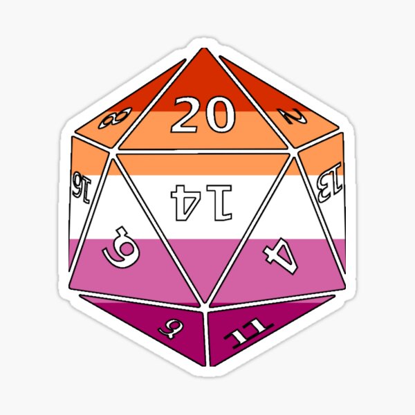 "Pride Dice - Lesbian" Sticker by demifaun | Redbubble