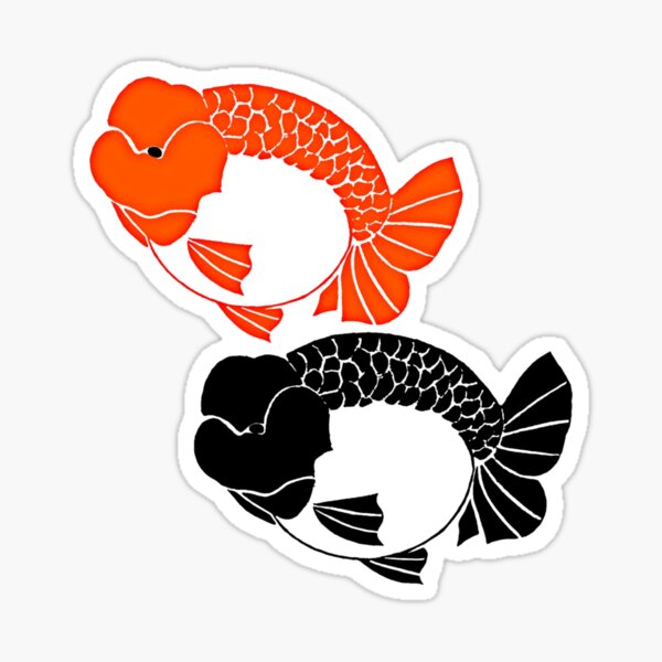 "Ranchu Goldfish Side View Logo Pair" Sticker for Sale by Nosnah ...