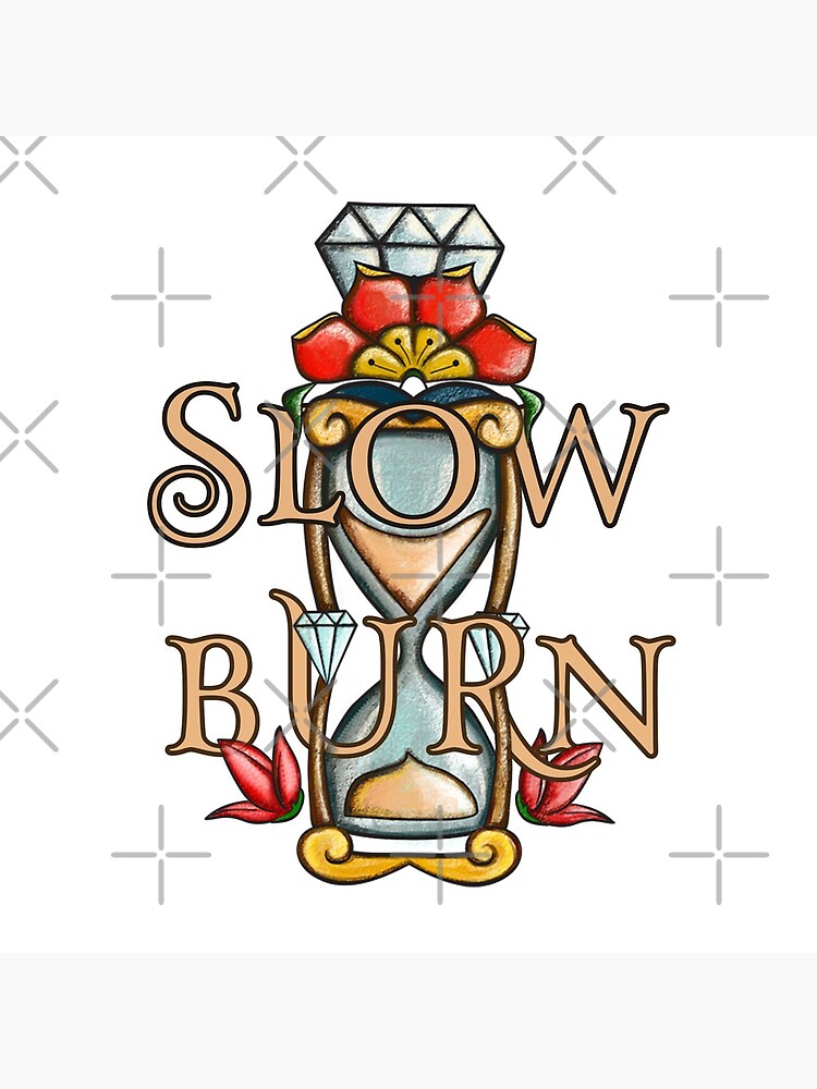 "slow burn" Framed Art Print for Sale by crockerypress | Redbubble
