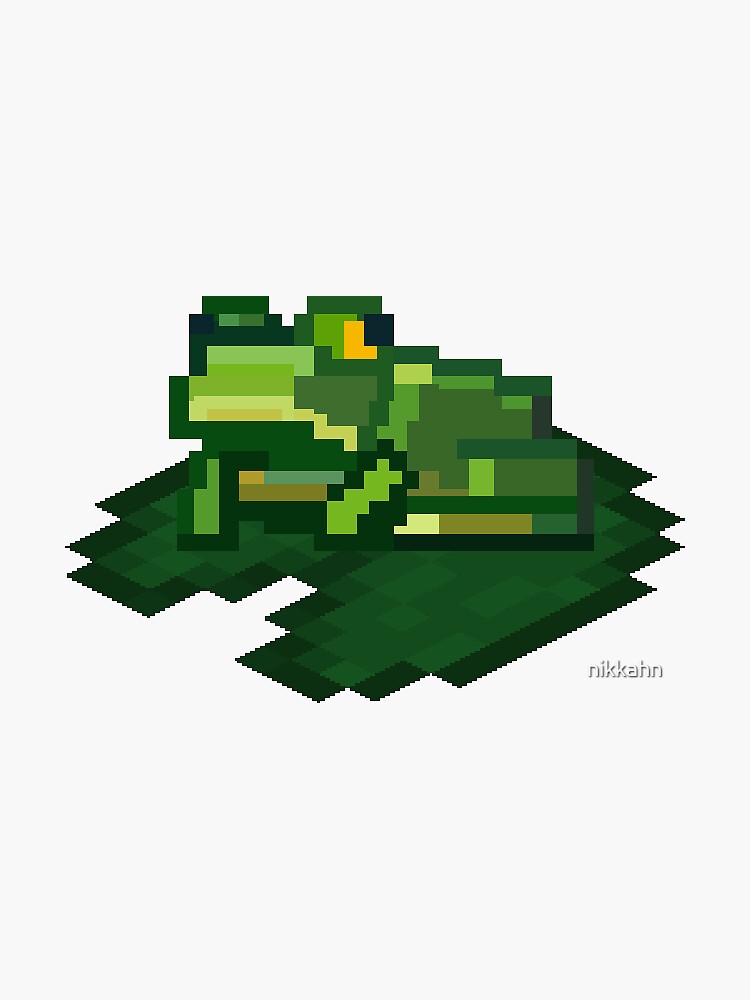 Minecraft Frog On A Lily Pad Sticker For Sale By Nikkahn Redbubble