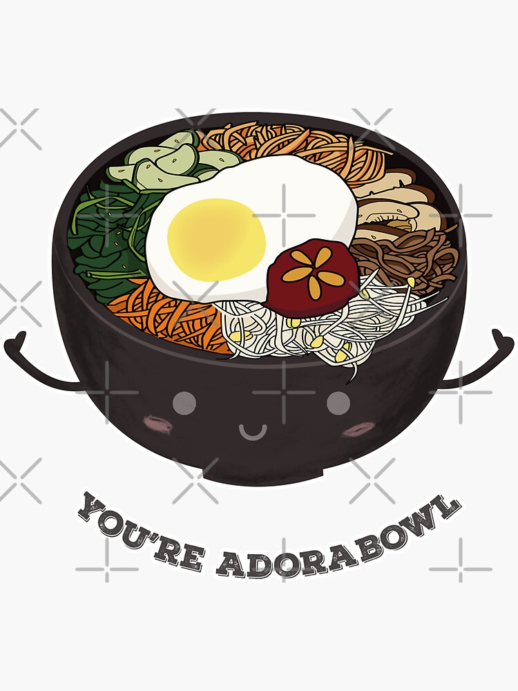 "bibimbap, korean food, funny memes for foodies" Sticker for Sale by ...