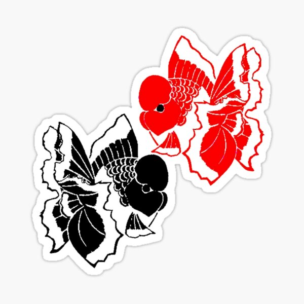 "Oranda Fancy Goldfish Logo" Sticker for Sale by Nosnah | Redbubble
