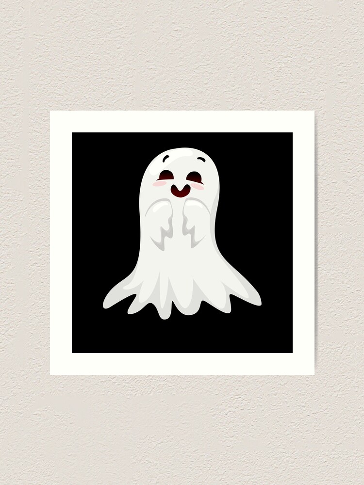 "Halloween Special Blushing Cute Ghost Face" Art Print for Sale by ...