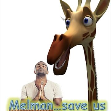 "melman save us. " Sticker for Sale by yarlborg | Redbubble