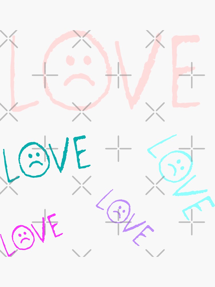 "Lil Peep Style Love Tattoo Sticker Pack Set - Pastel Colors" Sticker ...