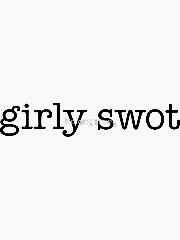 "Girly swot (black)" Sticker by helengarvey | Redbubble