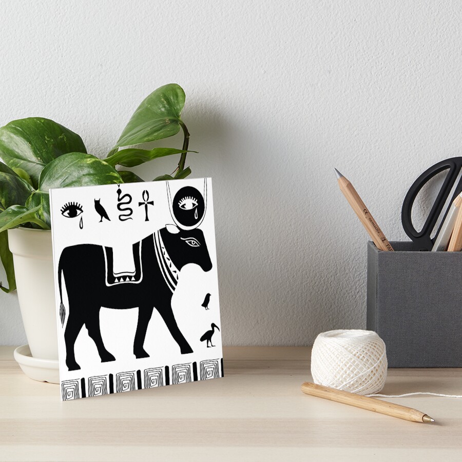 Ancient Egyptian God Apis In The Form Of A Sacred Bull And Ancient Egyptian Symbols Art Board ancient-egyptian-god-apis-in-the-form-of-a-sacred-bull-and-ancient-egyptian-symbols-art-board