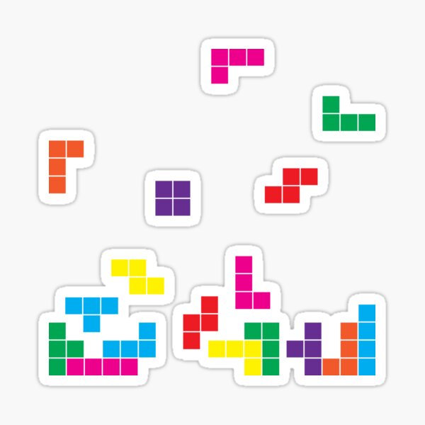 "Tetris on black" Sticker for Sale by morf | Redbubble
