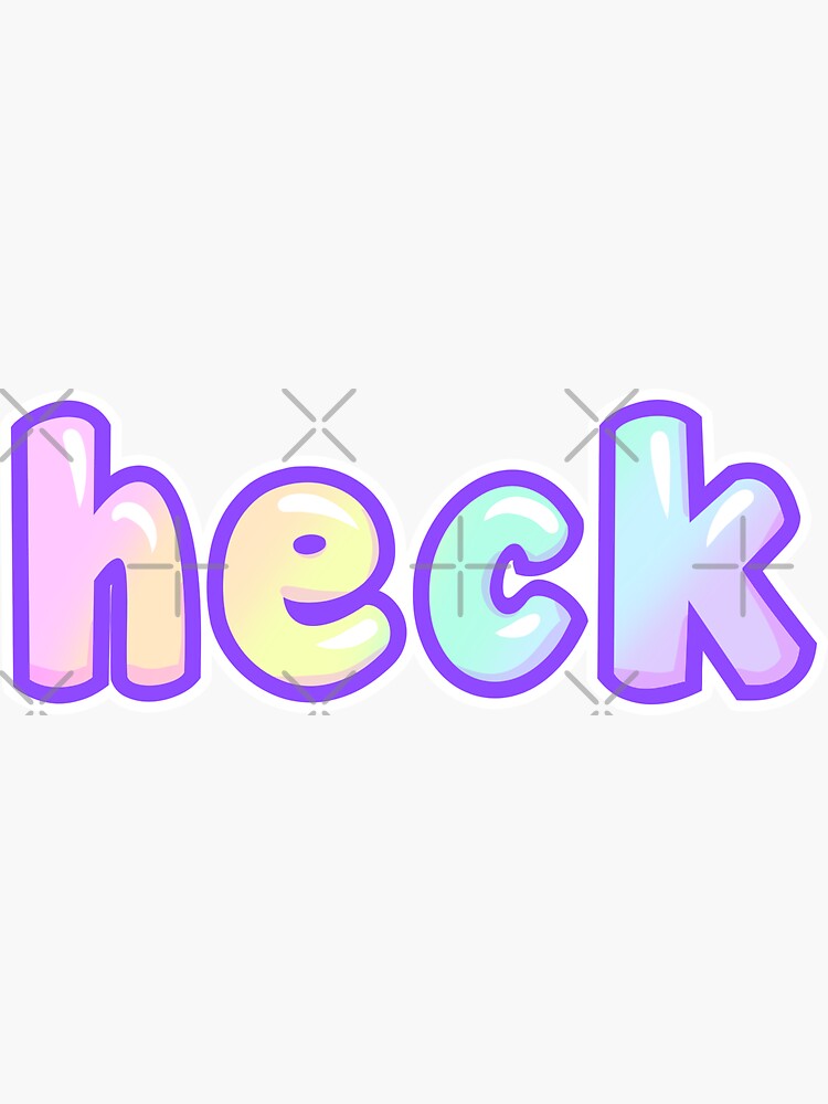"Pastel Kawaii Fairy Kei Heck Heckin' Pure Swear Word" Sticker for Sale ...