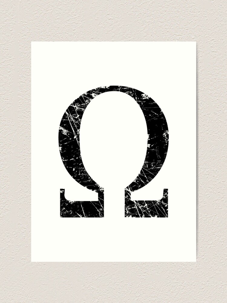 "Omega Greek Letter Symbol Grunge Style" Art Print by Garaga | Redbubble