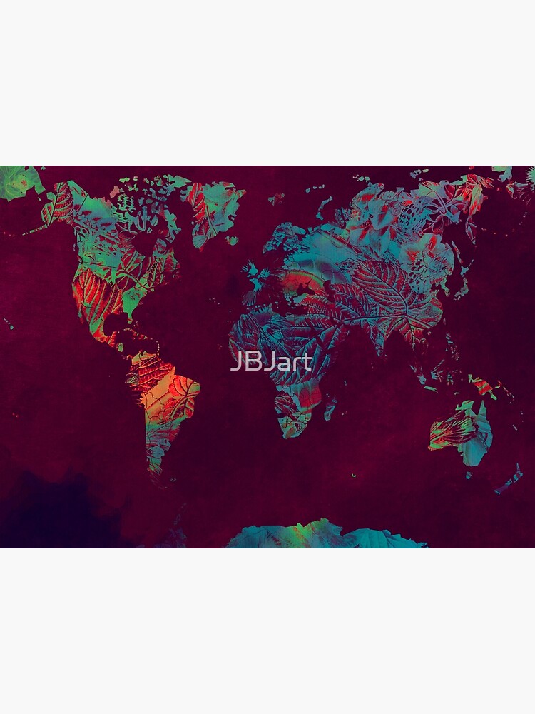 "world map blue red #map #worldmap" Art Print for Sale by JBJart ...