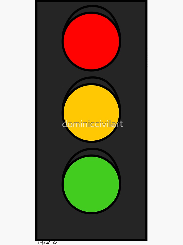 "Traffic Light" Sticker for Sale by dominiccivilart | Redbubble