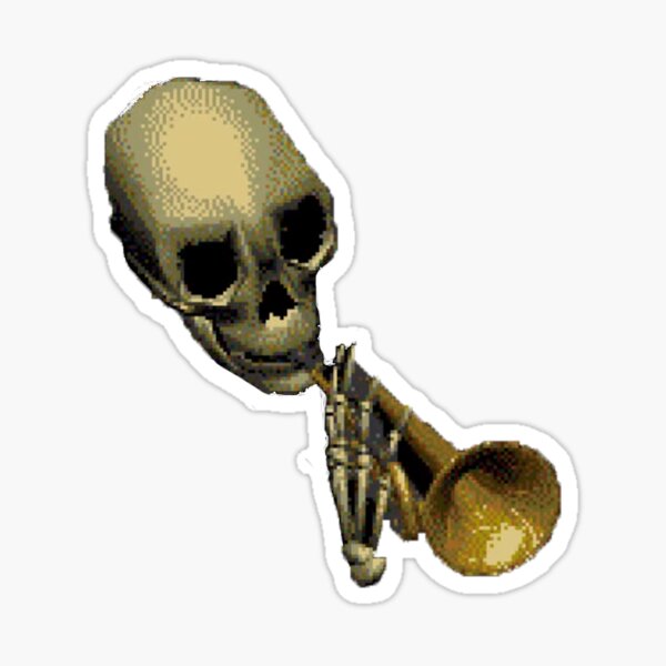 "Skull Trumpet/ Doot doot" Sticker for Sale by Reboot Designs | Redbubble