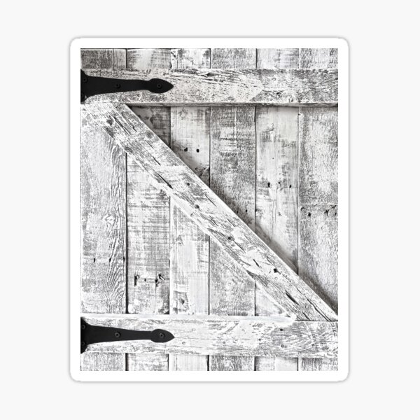 "White barn wood door, barn shutter" Sticker for Sale by 3bubblez ...