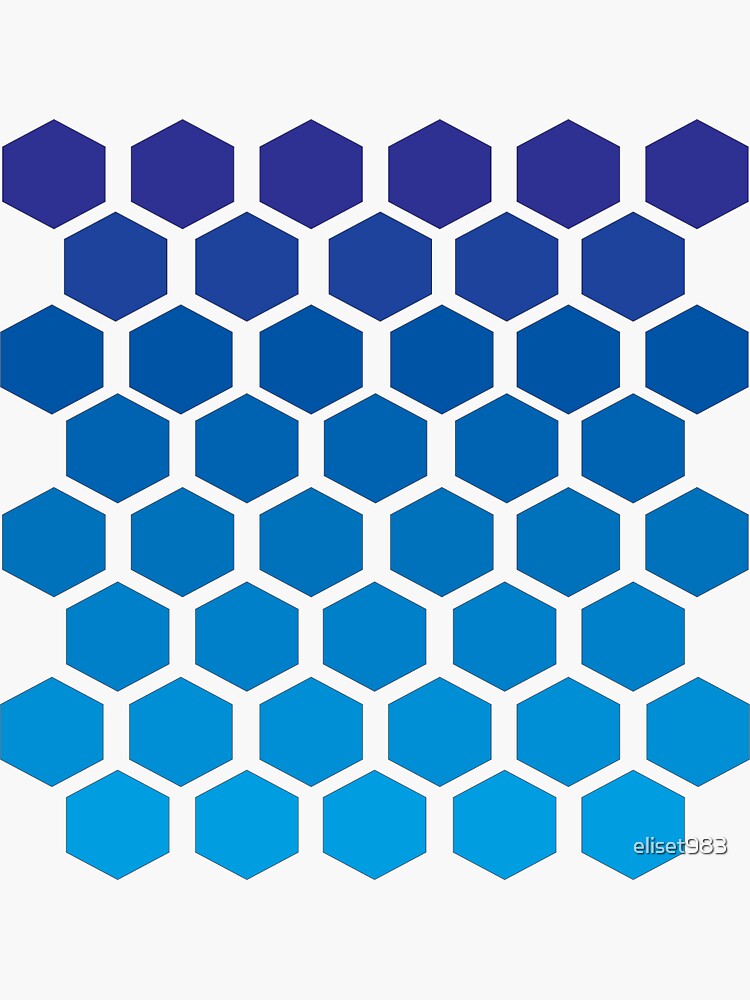 "Blue Hexagon Pattern" Sticker by eliset983 | Redbubble