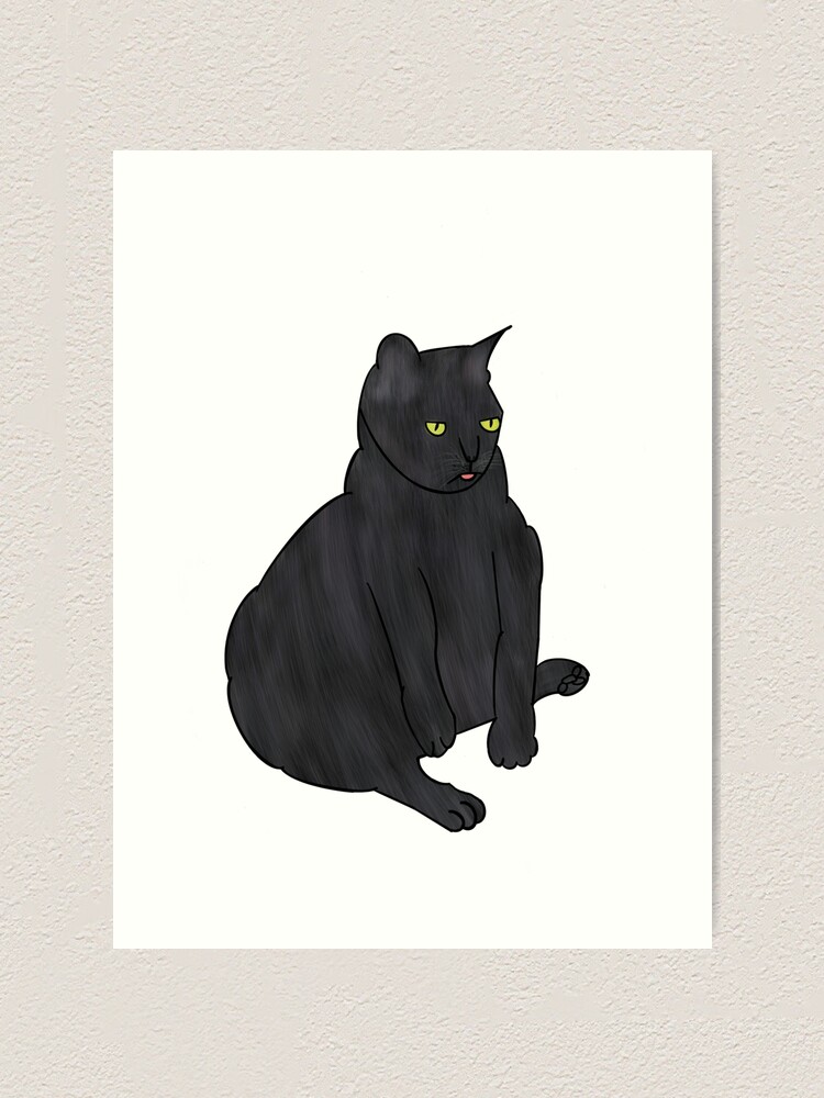 Cat Familiar Print Prints Wood & Linocut Prints etna.com.pe