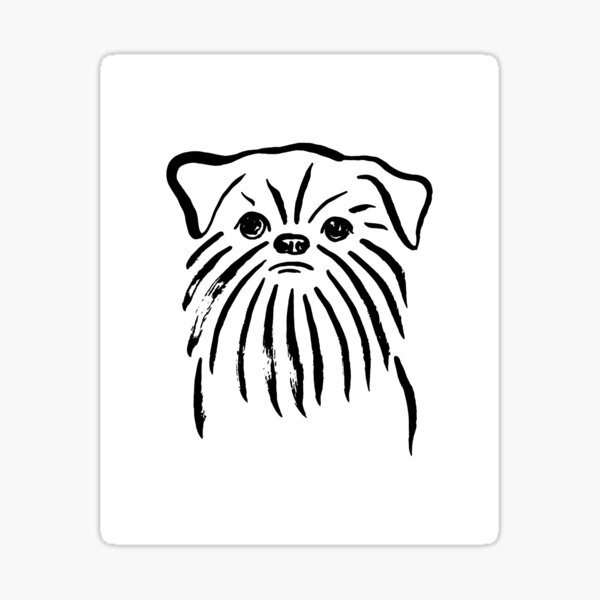 "Brussels Griffon (Black and White)" Sticker for Sale by illucalliart ...